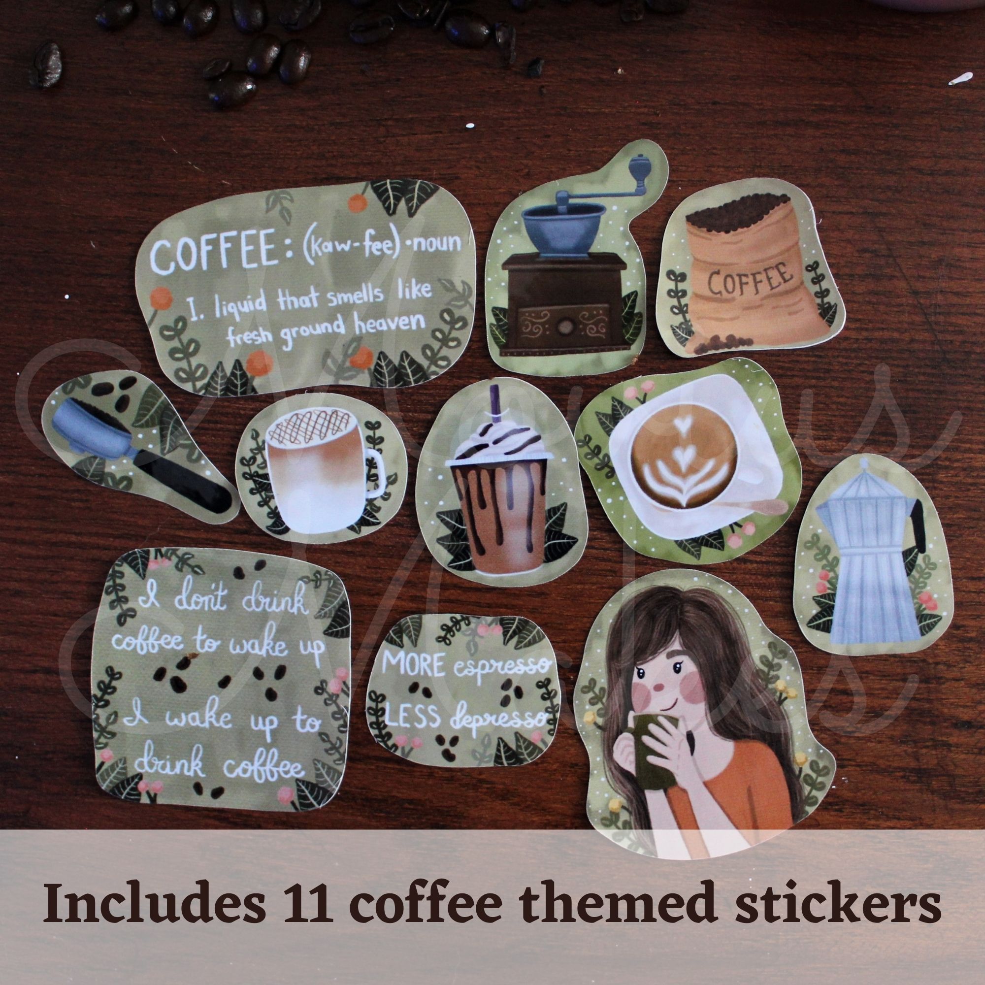 coffee-latte-barista-stickers-vinyl-addict-caffeine-illustration-decals ...